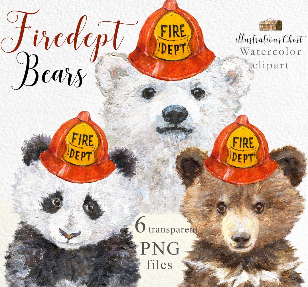 Good Firefighters Bear Clipart, Flame Extinguishers, Firemen Giant ...