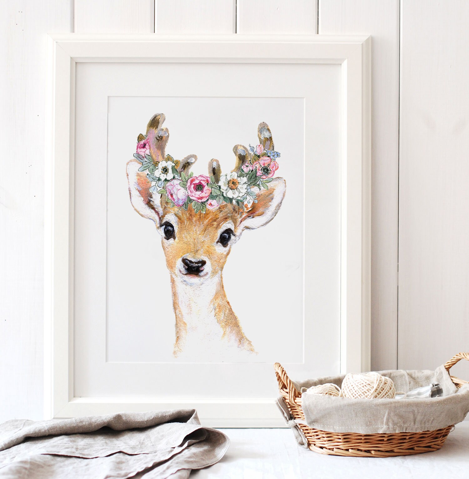 Baby Deer Princess Clipart. Deer Png, Cute Watercolor Forest Animals ...