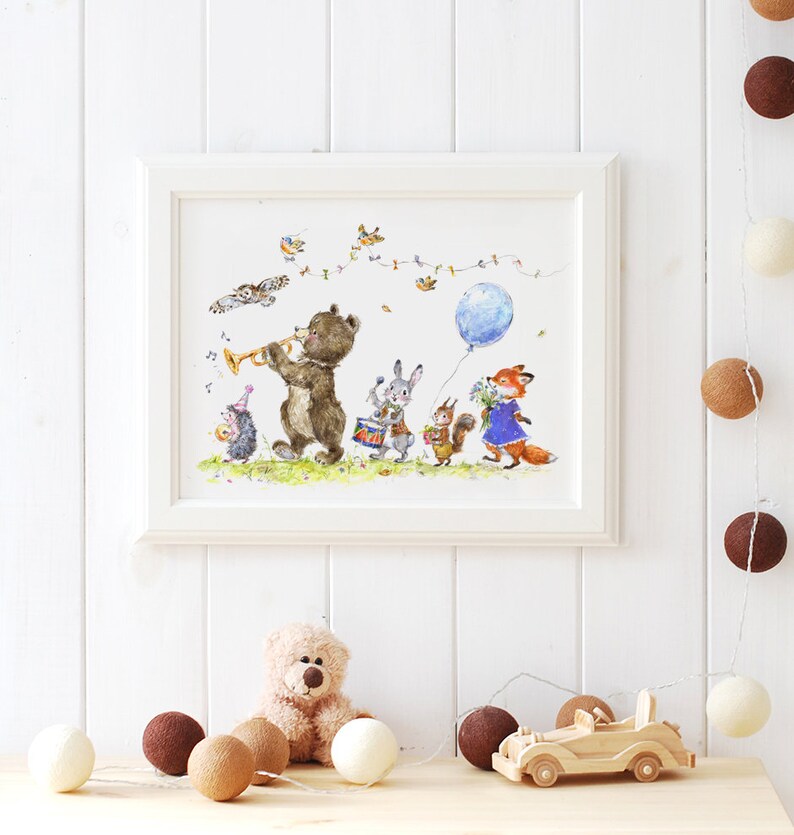 Musical Orchestra Animals Clipart - Cute Woodland Orchestra - Woodland ...