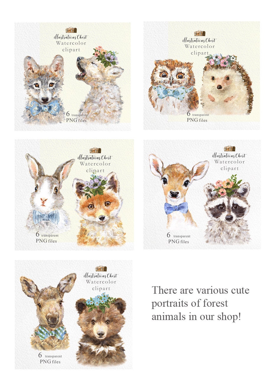 Baby Deer Princess Clipart. Deer Png, Cute Watercolor Forest Animals ...