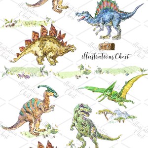 Dino. Watercolor Dinosaurs Clipart Neutral Dino Clipart - Etsy