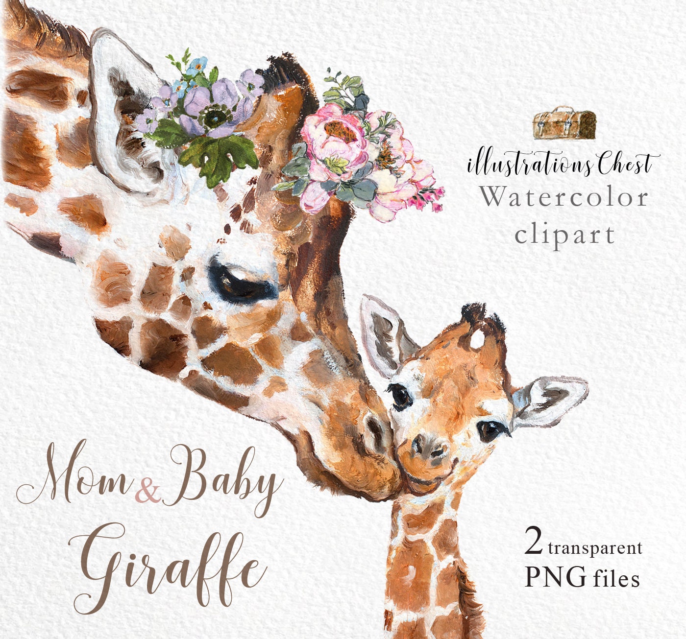 Giraffe Clipart. Giraffe Mom and Baby Clip Art Printable Giraffe Art ...