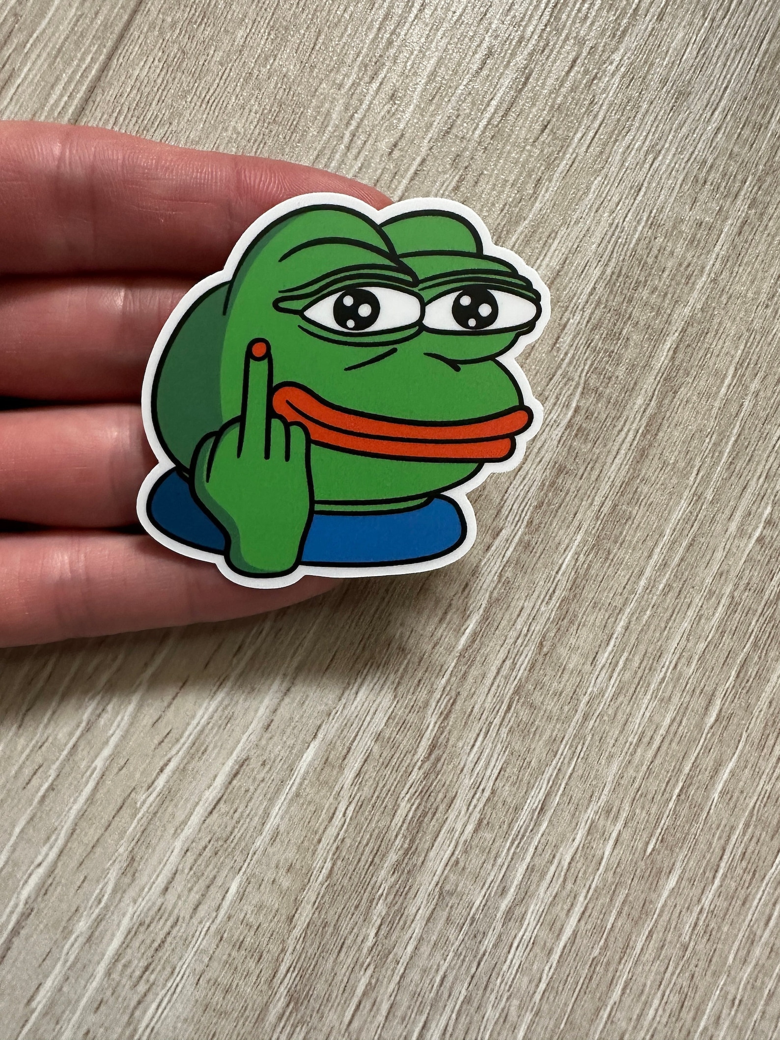 Pepe the Frog Meme Sticker the Frog Middle Finger Sticker Matte Thick ...