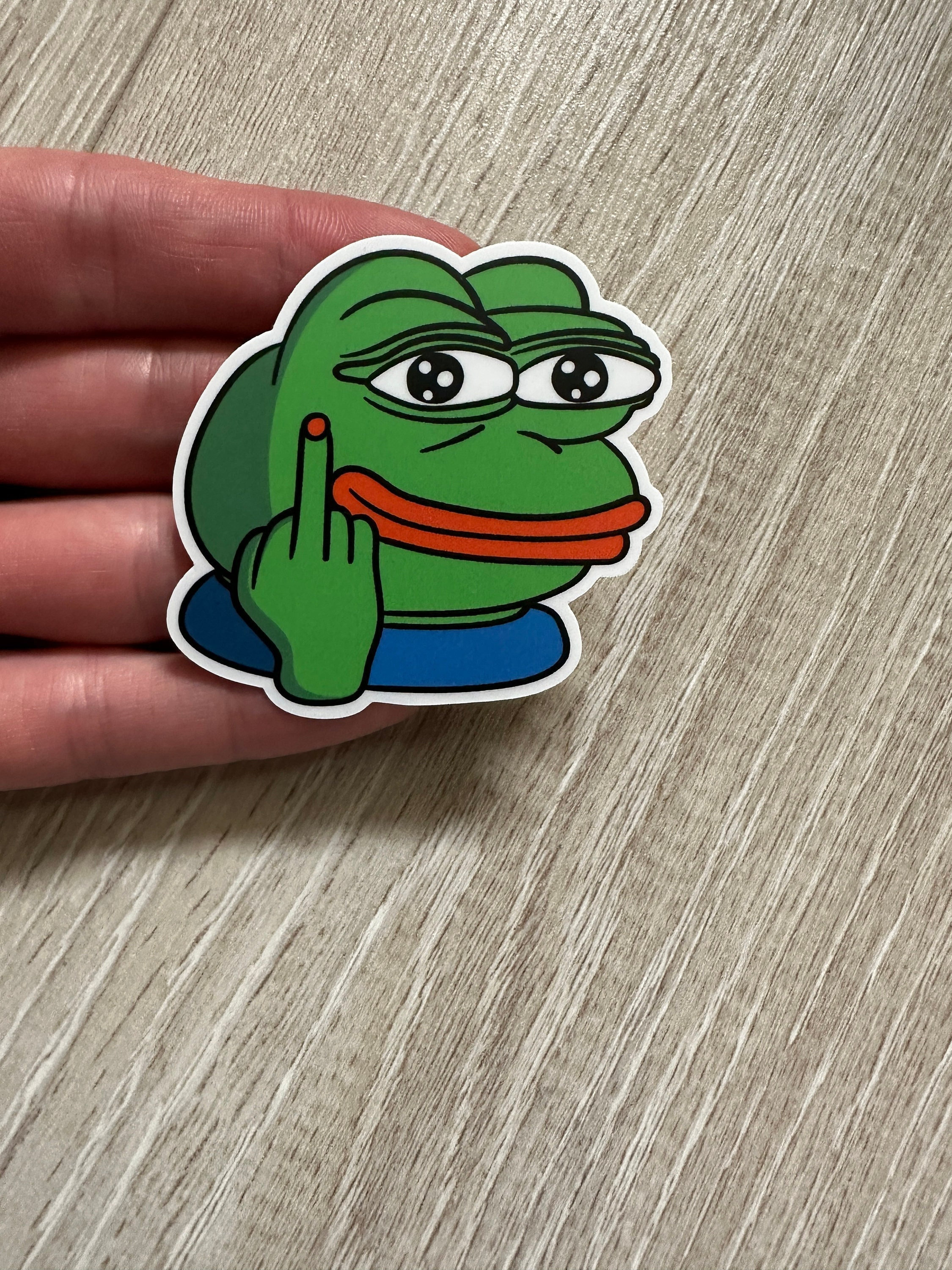 Pepe the Frog Meme Sticker the Frog Middle Finger Sticker Matte Thick ...
