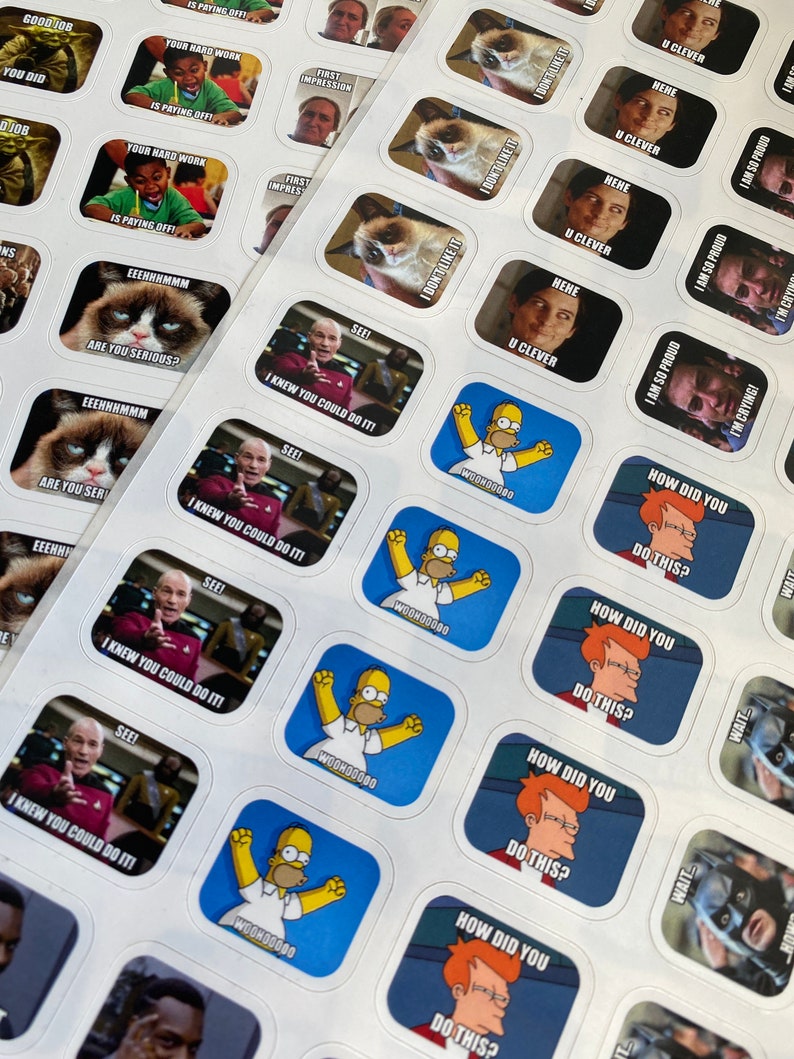 1st Version Teacher Memes Stickers / Stickers 112 Pieces. / 28 Motifs ...