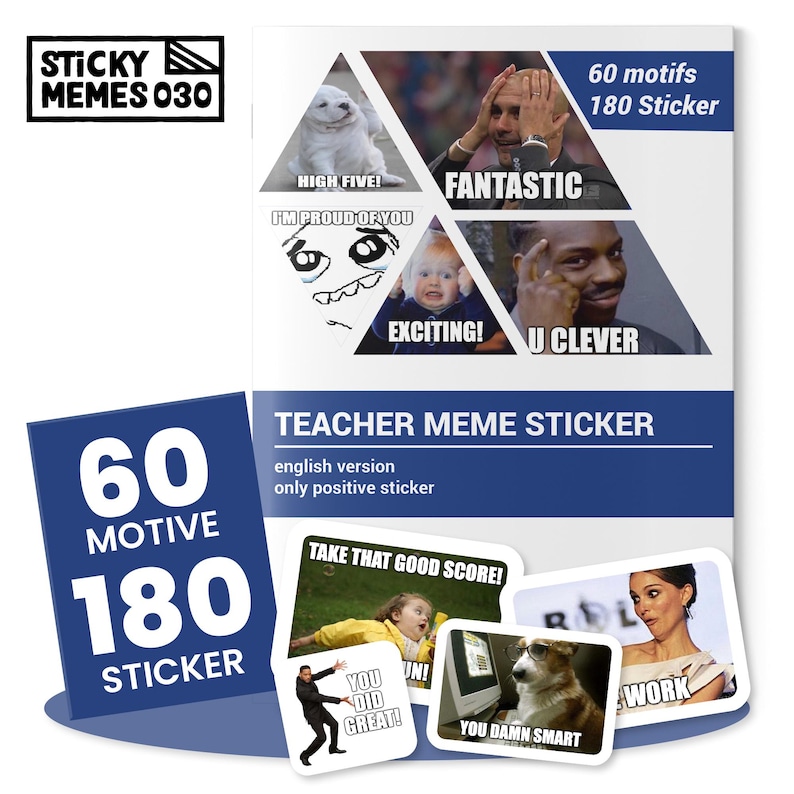 Positive Teacher Memes Stickers / Decals 120 Pcs / 60 Designs / Teacher ...