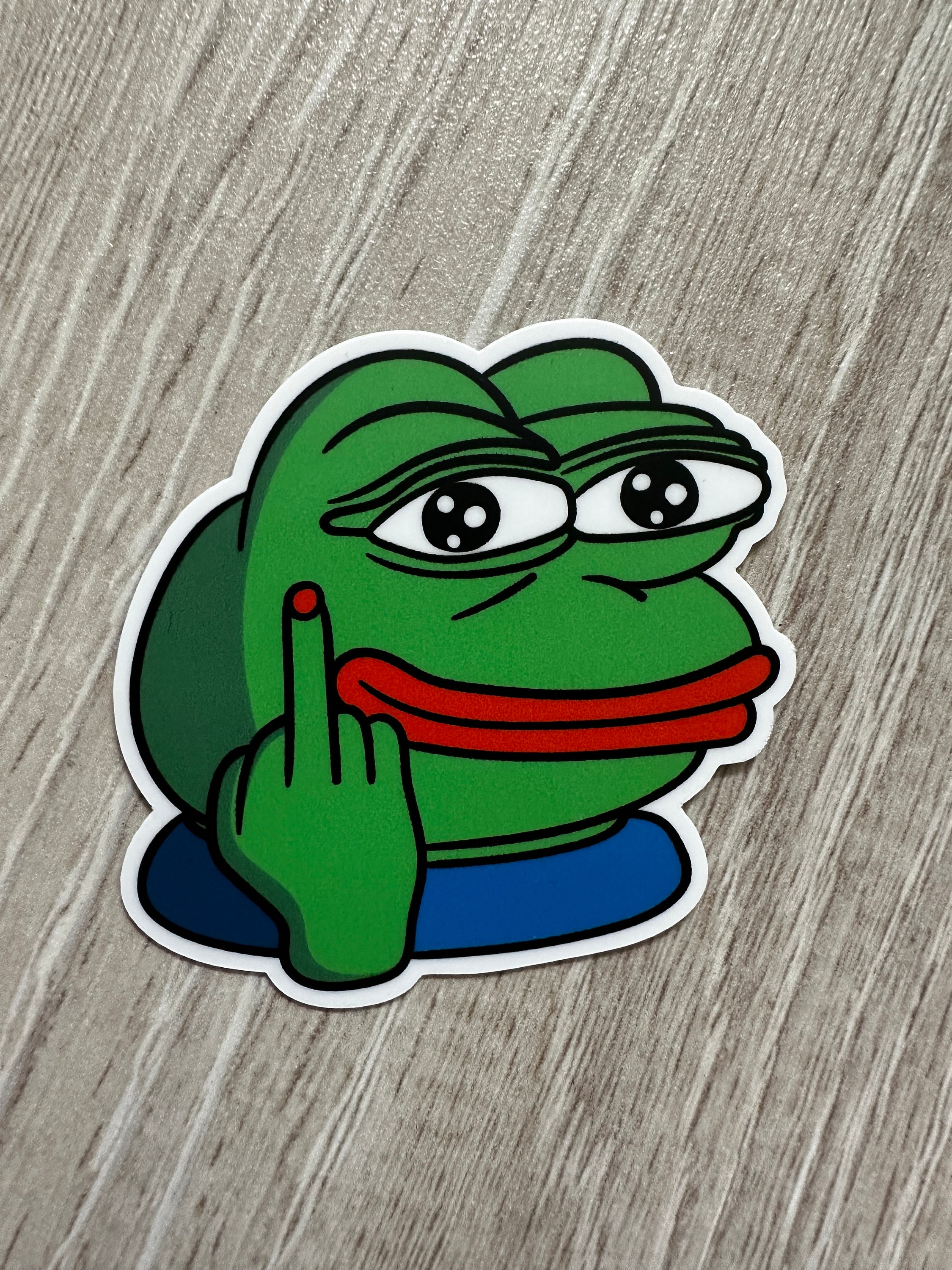 Pepe the Frog Meme Sticker the Frog Middle Finger Sticker Matte Thick ...