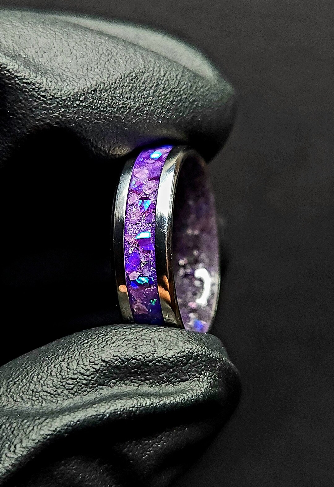 Titanium Nebula Wedding/anniversary Band.* - Etsy
