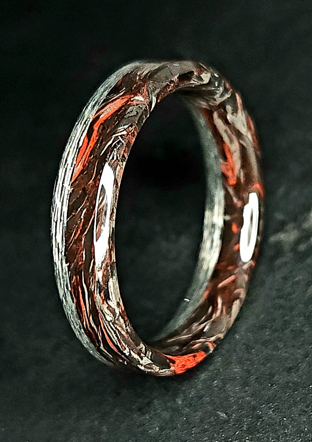 The Deadpool Ring, Red Forged Carbon Fiber and Texalium.* - Etsy