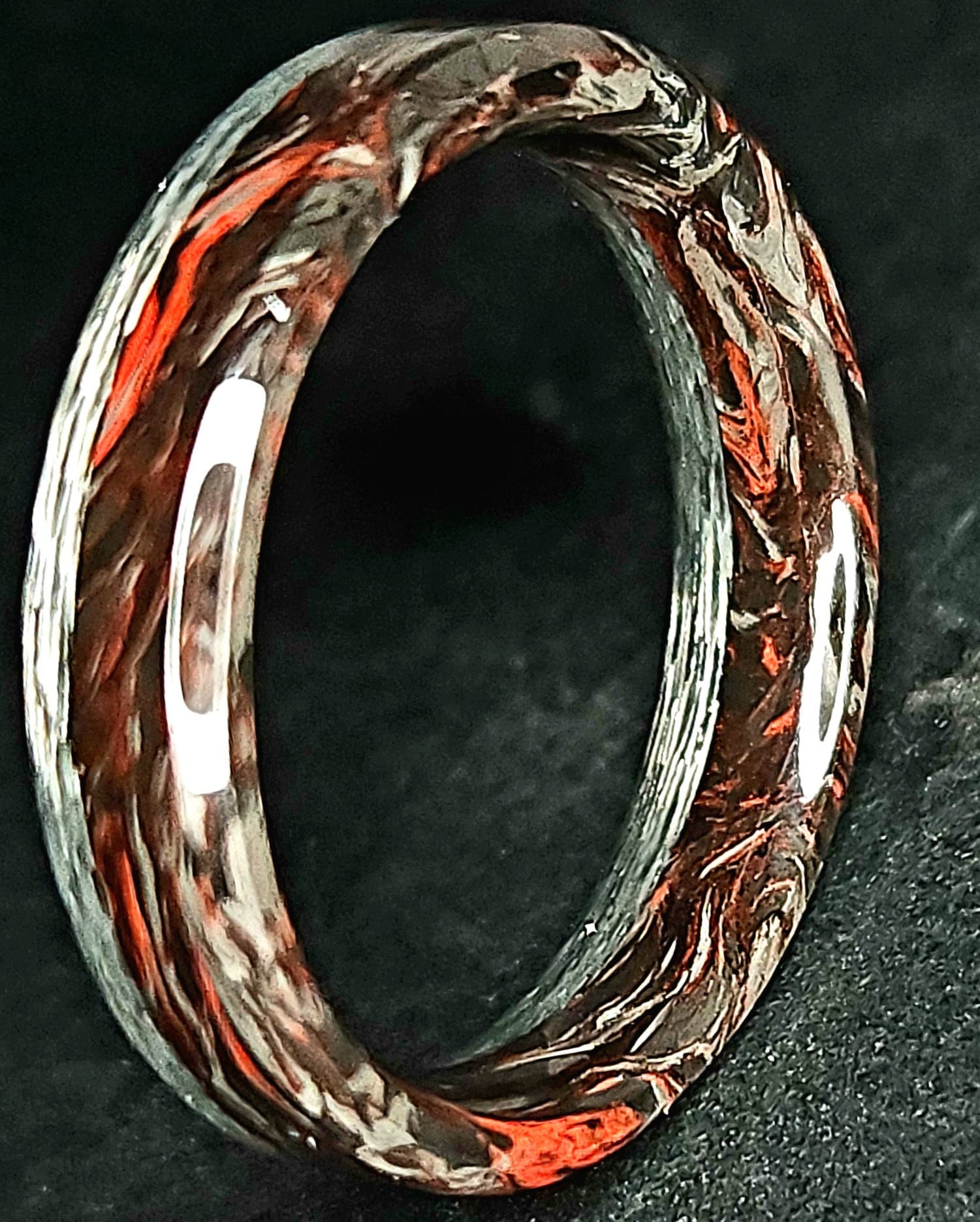 The Deadpool Ring, Red Forged Carbon Fiber and Texalium - Etsy