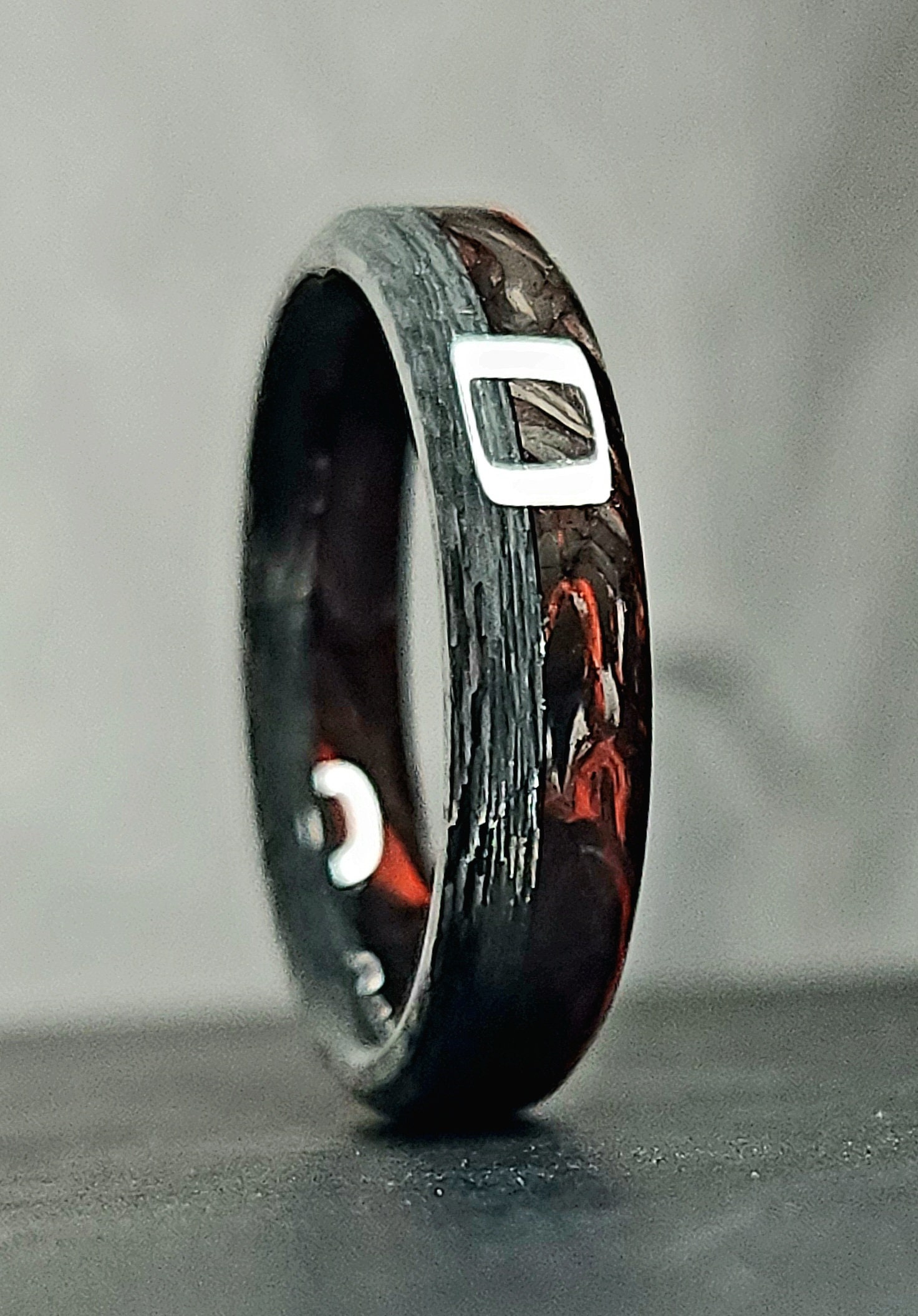 The Deadpool Ring, Red Forged Carbon Fiber and Texalium - Etsy