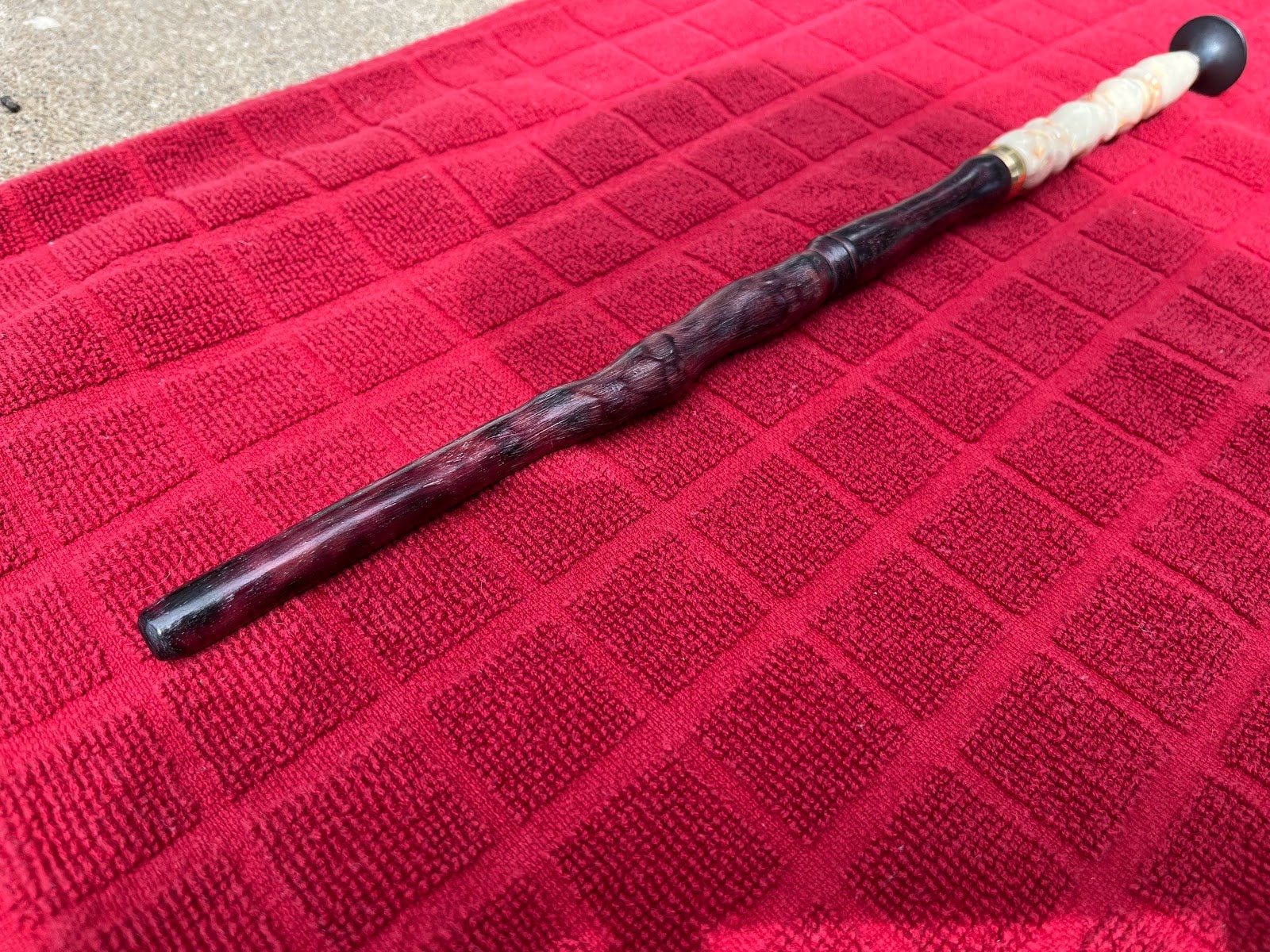 Purpleheart Wand With Marbled Resin Handle and Thunderbird Tail-feather ...