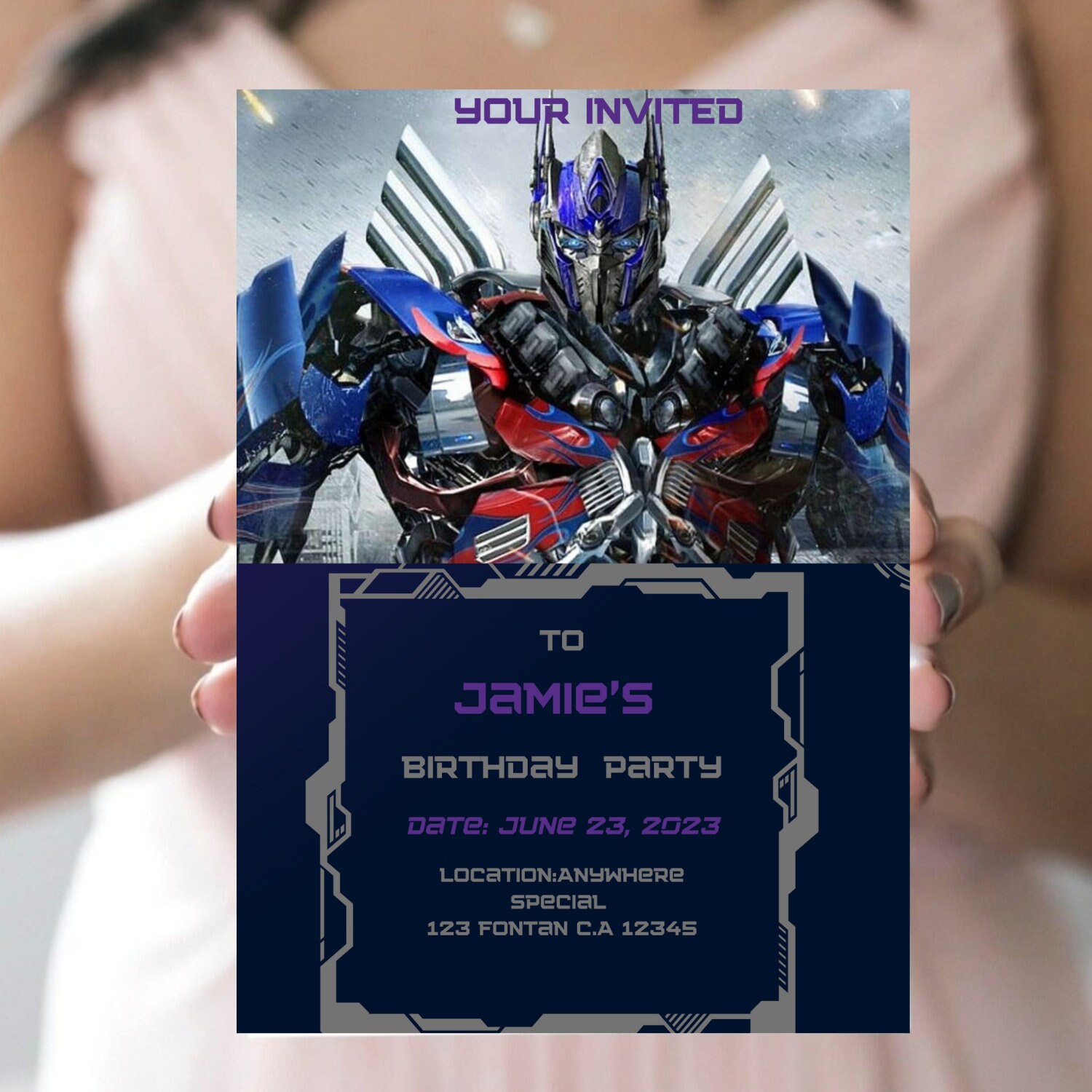Transformer Themed Birthday Invitation Transformer Birthday - Etsy UK