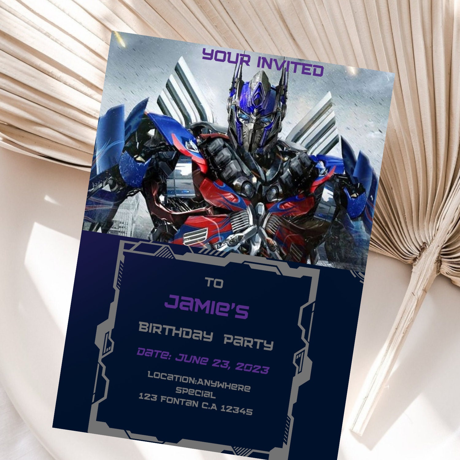 Transformer Themed Birthday Invitation Transformer Birthday - Etsy UK