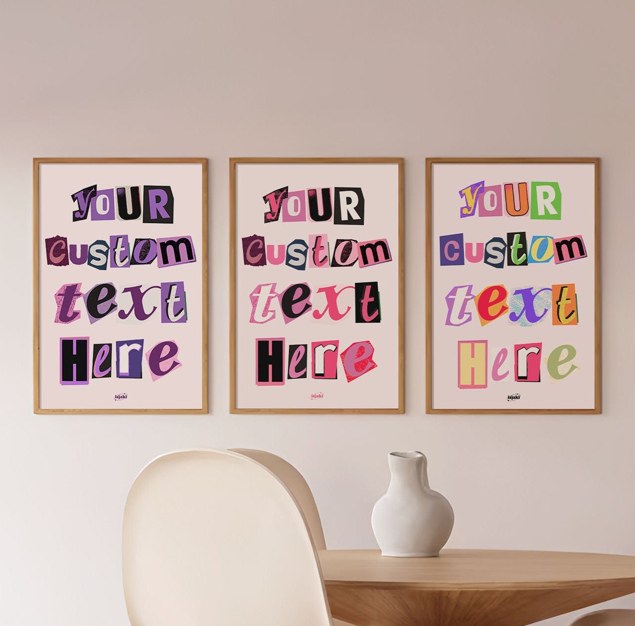 Custom Cutout Letters Print | Personalized Text Poster | Custom Quote ...