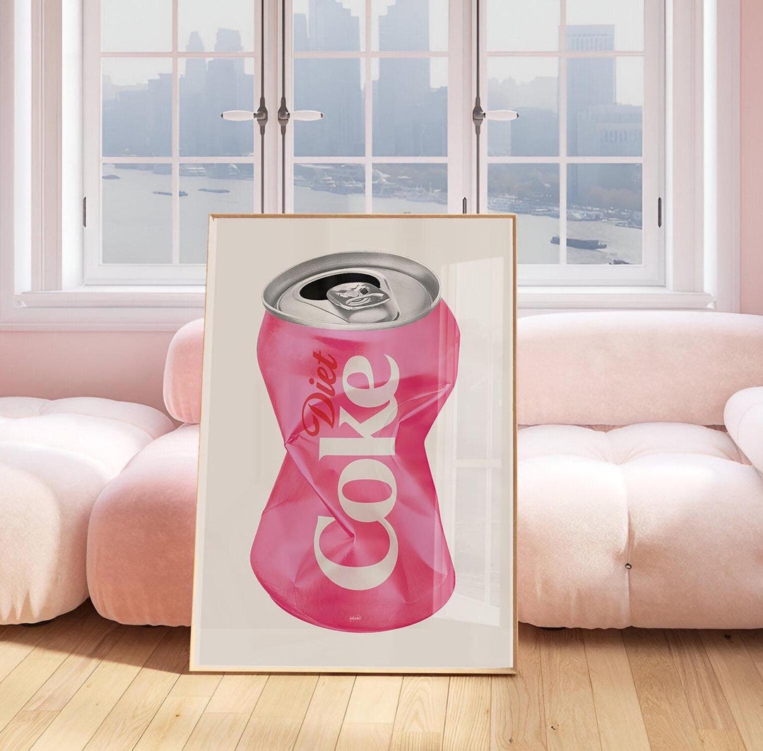 Pink Diet Coke Crushed Can Print | Hot Pink Wall Art | Girly Trendy ...