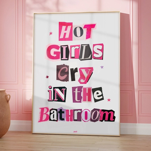 Hot Pink Bathroom Art - Etsy