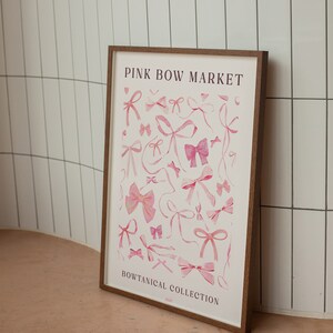 Pink Bow Market | Coquette Room Decor | Balletcore Wall Art | Retro ...