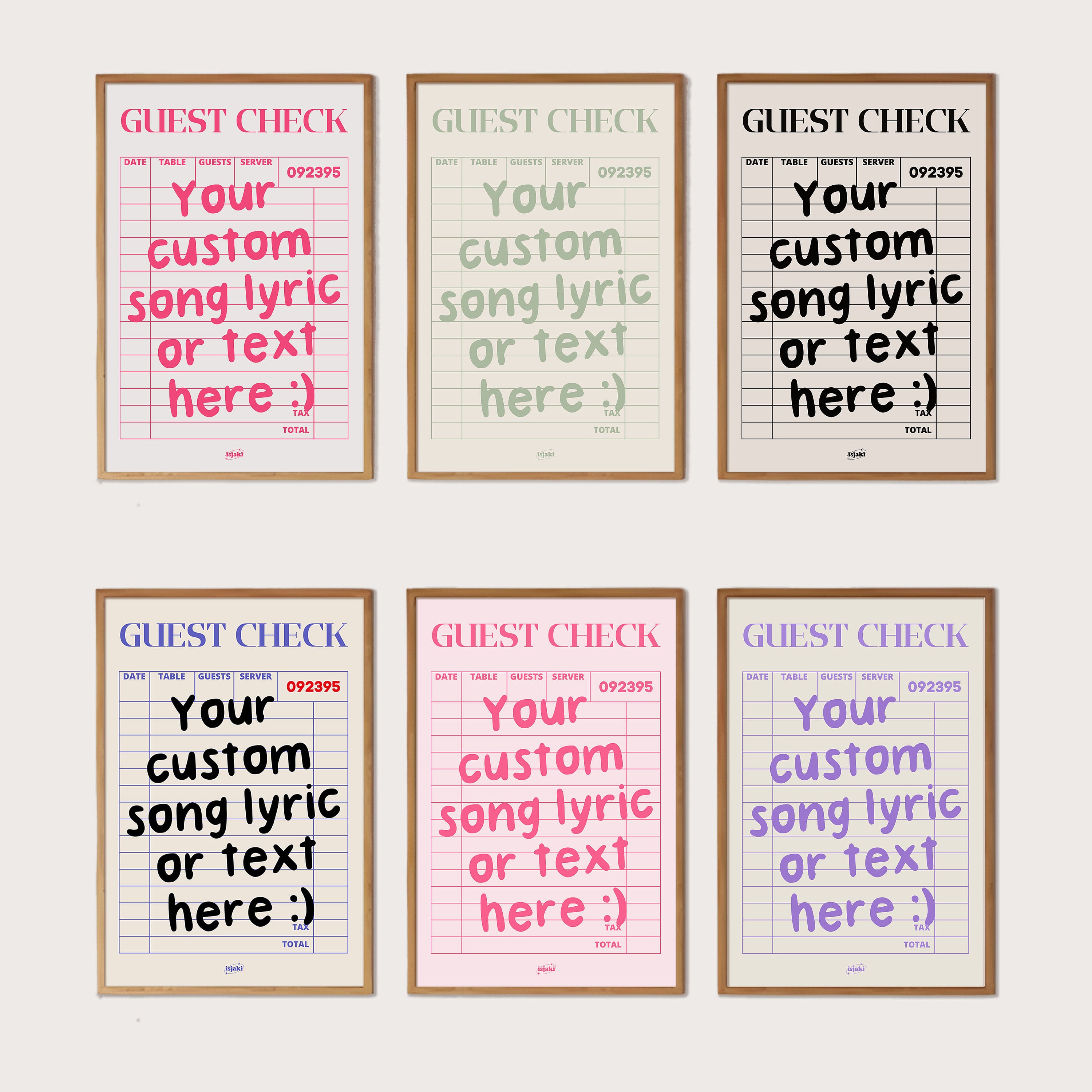 Custom Guest Check Print Personalized Text Print Custom Quote Print ...