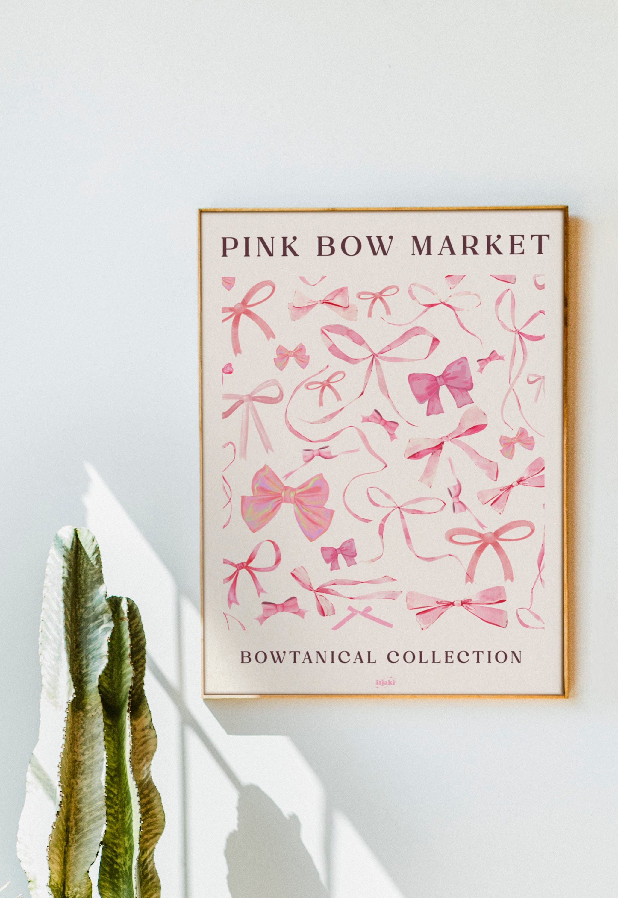 Pink Bow Market Coquette Room Decor Balletcore Wall Art Retro Preppy ...