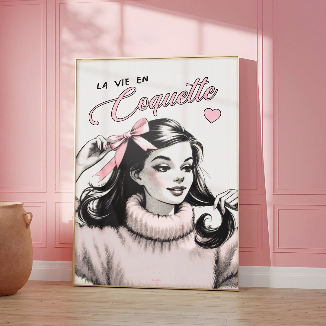 La Vie En Coquette Balletcore Wall Art Coquette Room Decor Retro Preppy ...