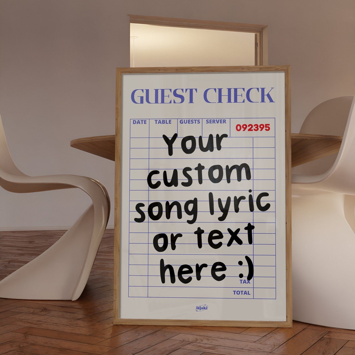 Custom Guest Check Print Personalized Text Print Custom Quote Print ...