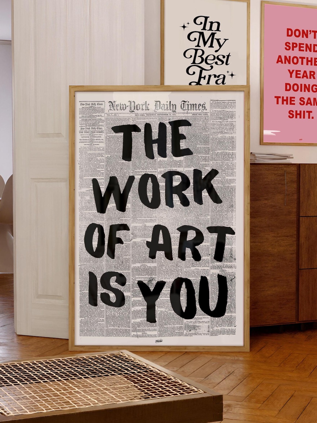 The Work of Art is You, New York Times Wall Art, NYC Poster, Retro ...