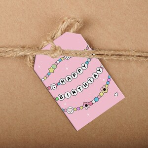 Friendship Bracelet Printable Birthday Gifts Tags, Happy Birthtay, 3 ...