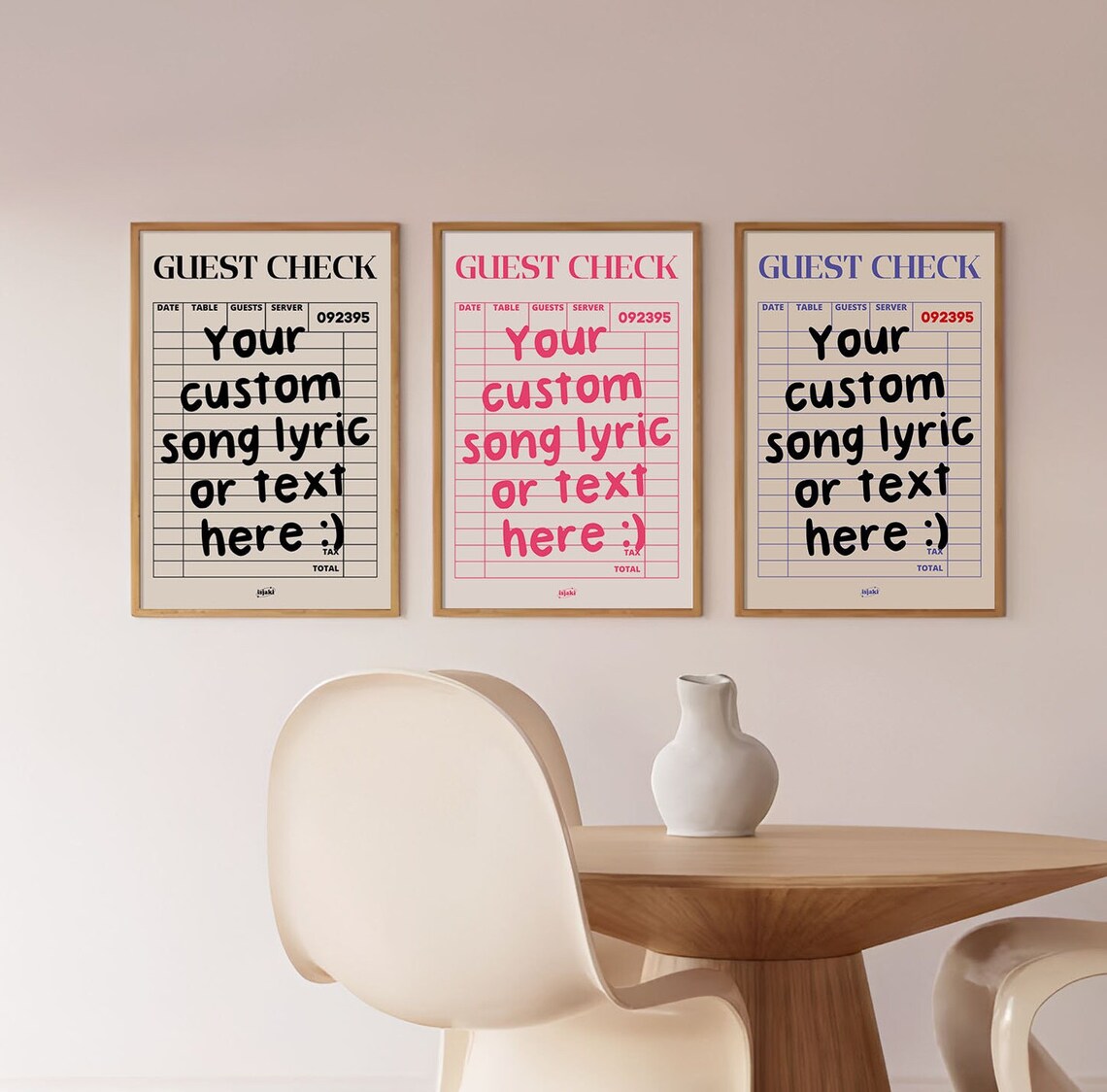 Custom Guest Check Print | Personalized Text Print | Custom Quote Print ...