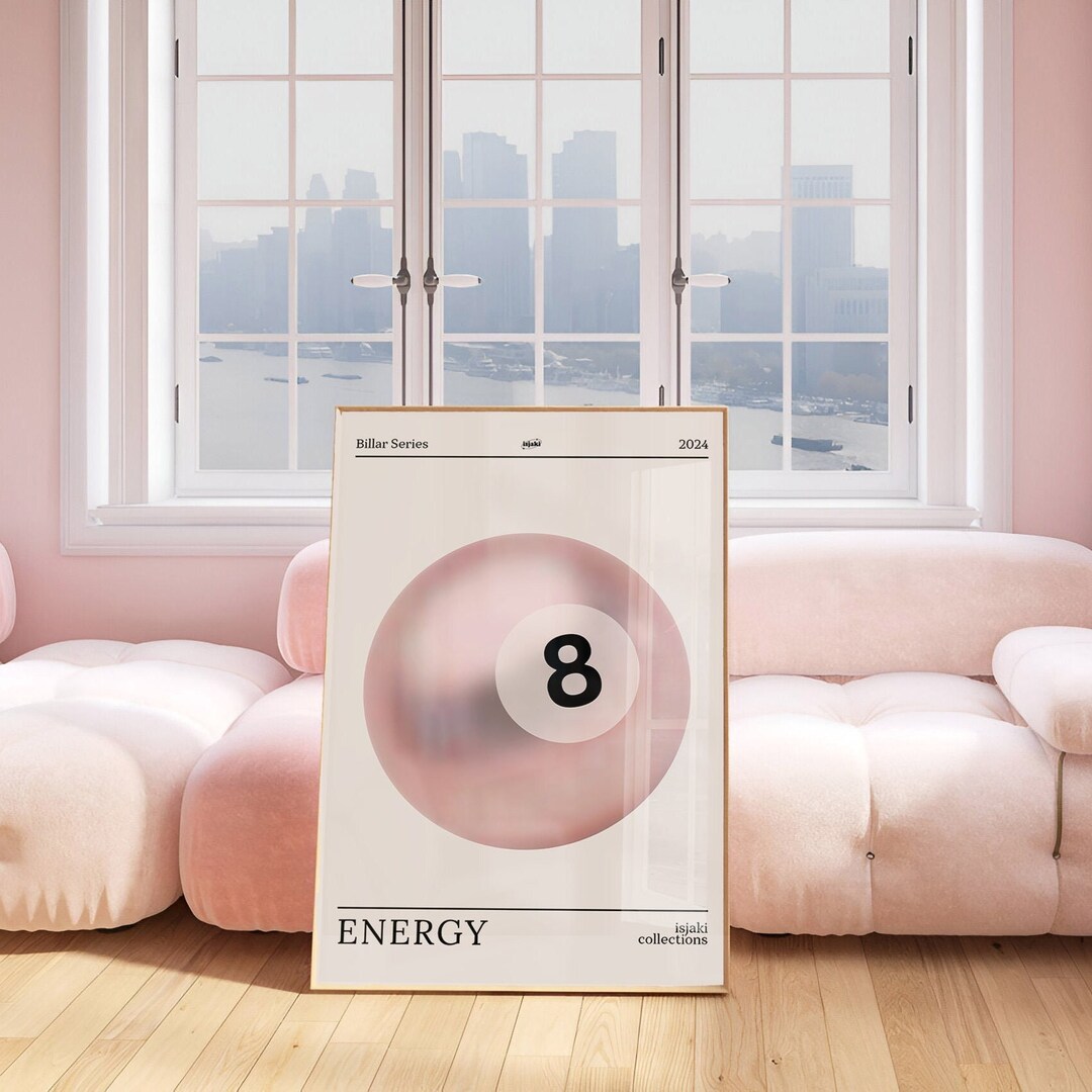 Pink 8 Ball Print | Pool Ball Wall Art | Retro Hot Pink Wall Art ...