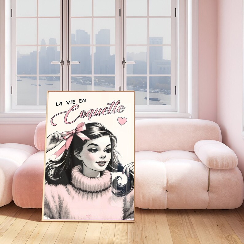 La Vie En Coquette Balletcore Wall Art Coquette Room Decor Retro Preppy ...