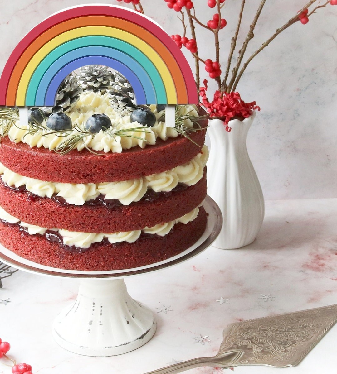 Rainbow Layered Cake Topper SVG, Rainbow Svg, Birthday Cake Topper, PNG ...