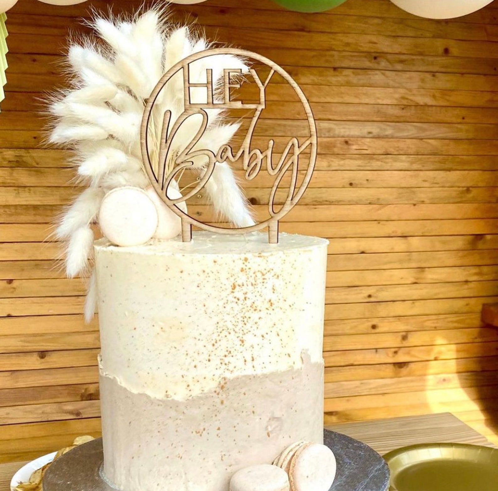 Hey Baby Cake Topper SVG, Baby Shower SVG, Baby Shower Cake Topper, Hey ...