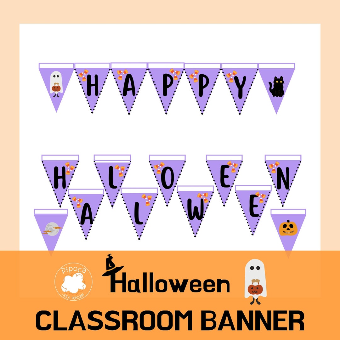 Halloween Banner, Instant Download, Halloween Decoration, Classroom ...
