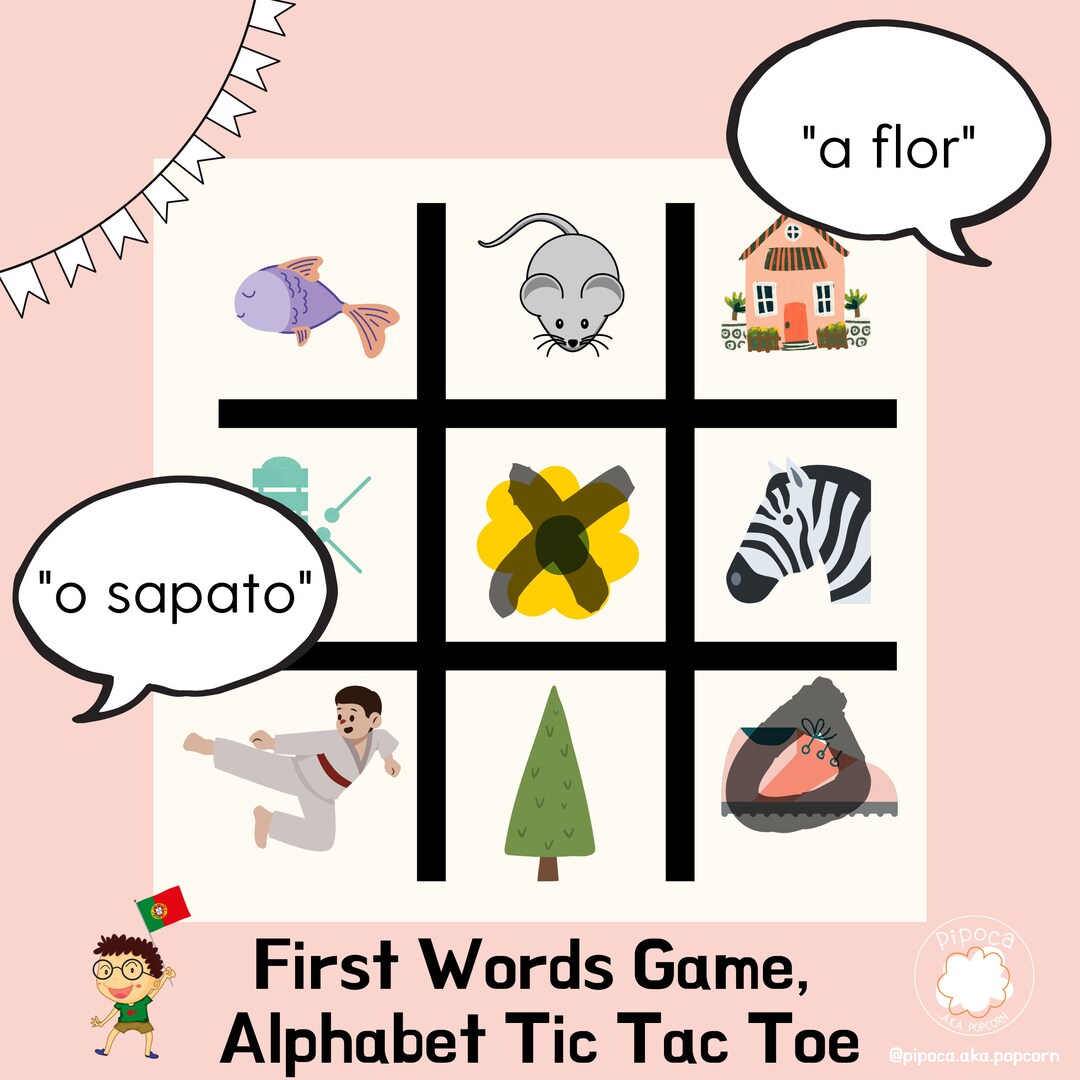 Alphabet Tic Tac Toe; European Portuguese First Words; Language Games ...