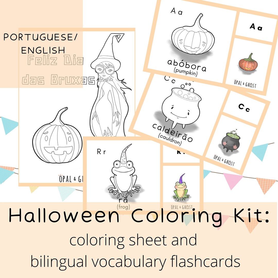 European Portuguese Halloween - Halloween Flashcards - Bilingual ...