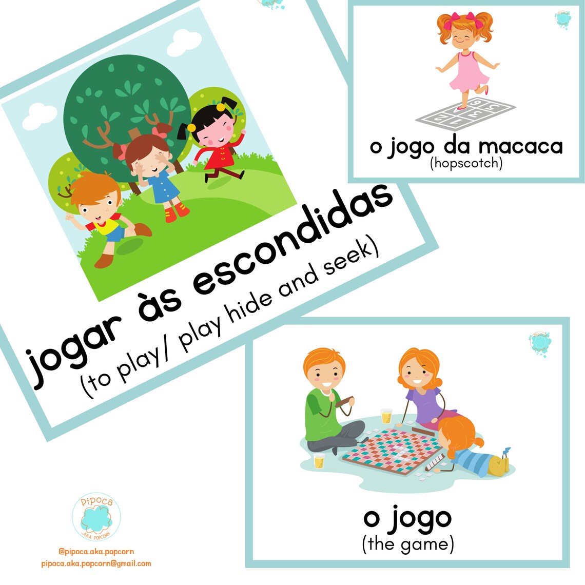 Bilingual Flashcards, Portuguese Playground Vocabulary, Portuguese ...