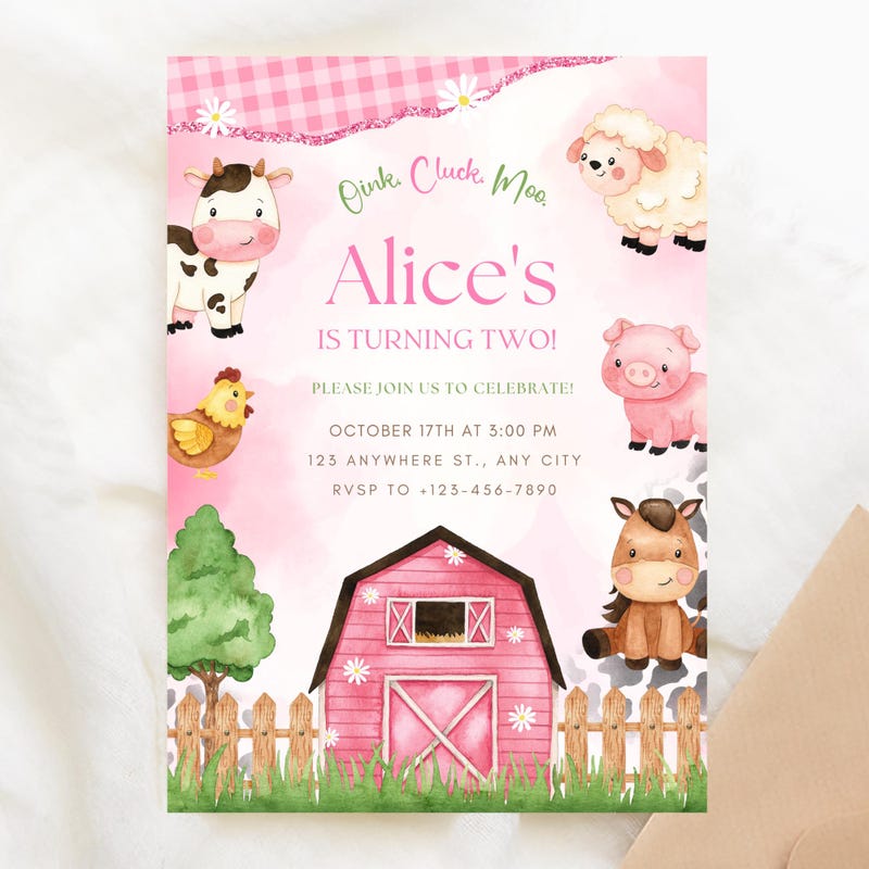 Farm Birthday Invitation - Etsy