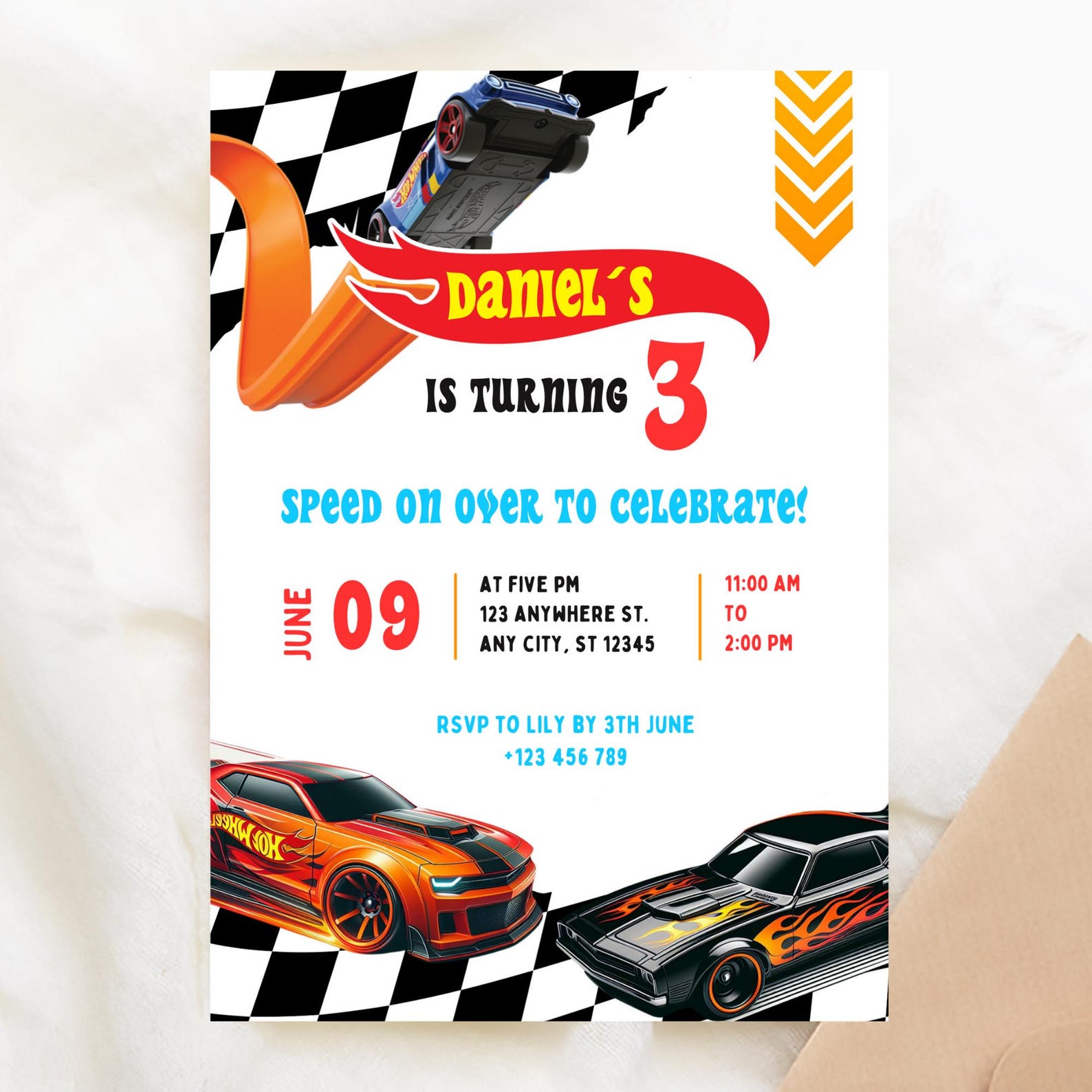 Editable Hot Cars Invitation, Hot Wheels Invitation, Hot Race Cars ...