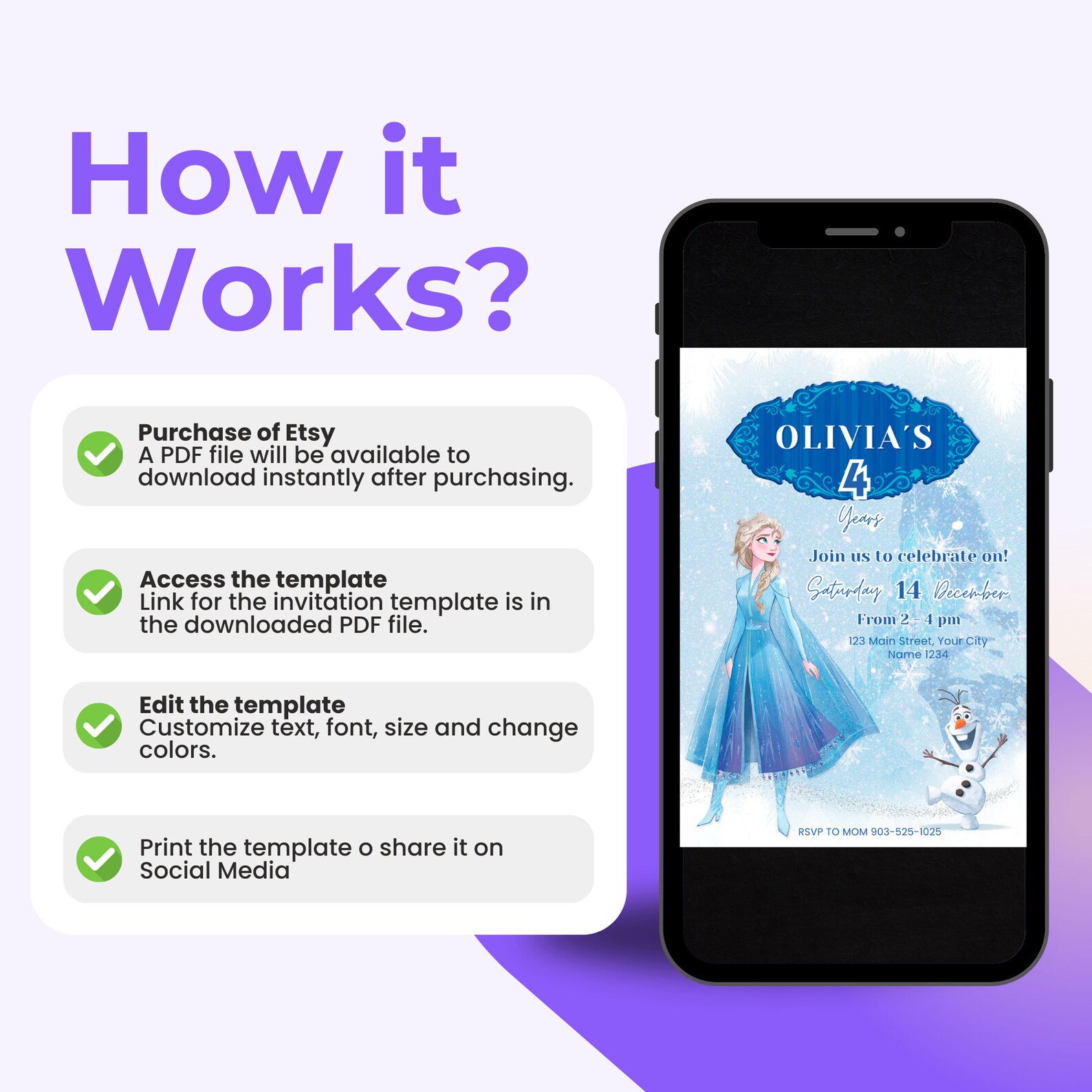 Editable Frozen Birthday Invitation Template Frozen Birthday Invite ...