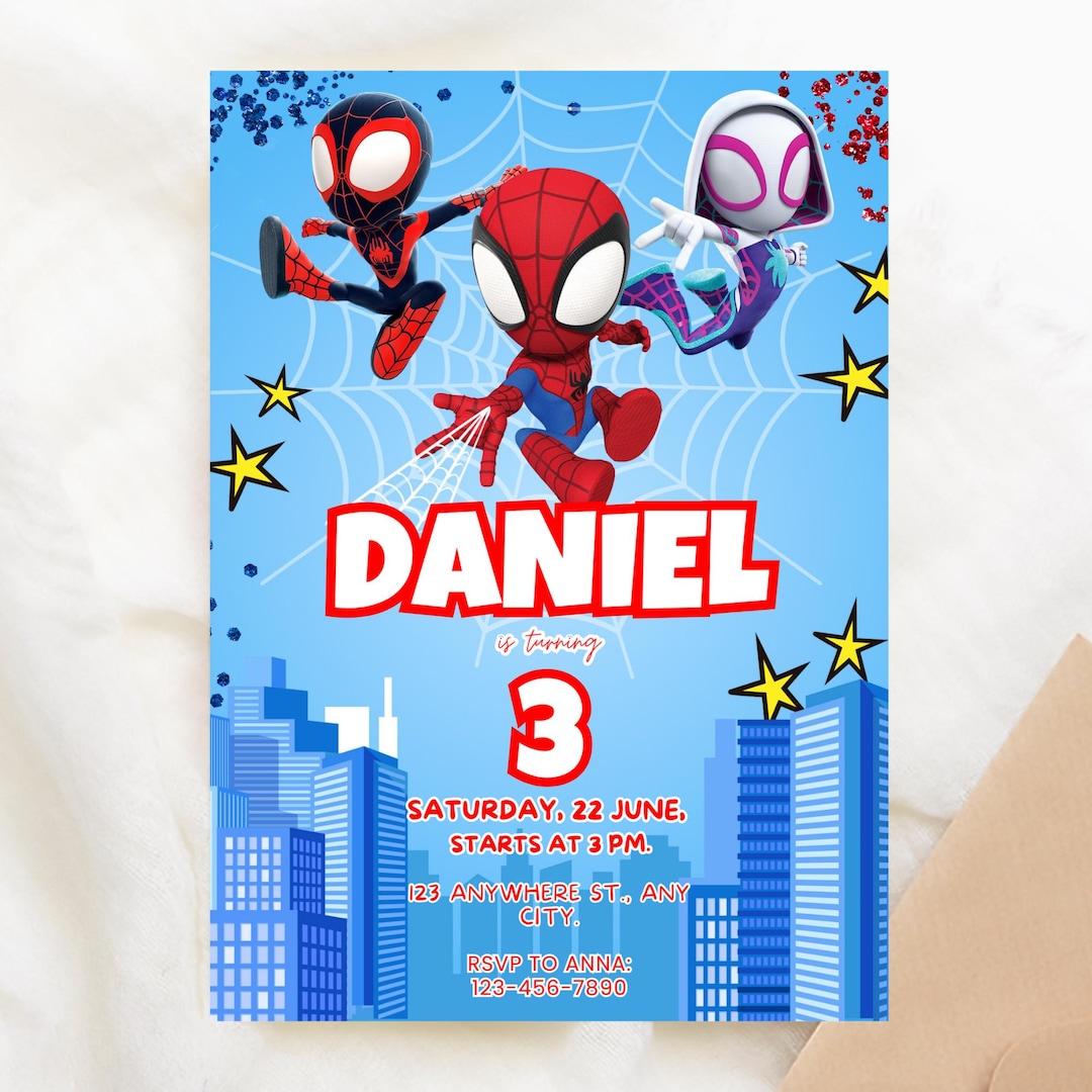 Invitación de cumpleaños de Spidey y sus increíbles amigos Invitación ...