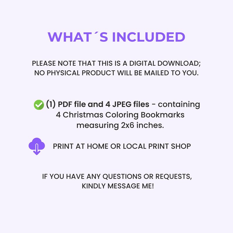4 Christmas Coloring Bookmarks – Printable Kawaii Designs (PDF & JPEG), B07 - Etsy