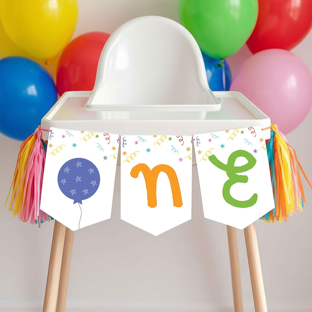 One is Fun High Chair Banner 1st Birthday Smash Cake Banner Fun to Be ...