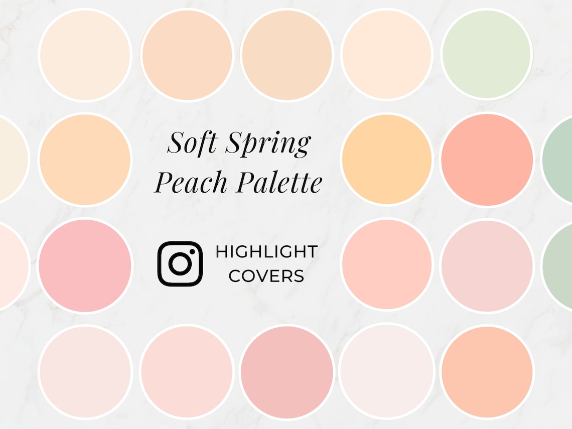 Soft Spring Pastel Peach Blush Pink Instagram Highlight Cover - Etsy