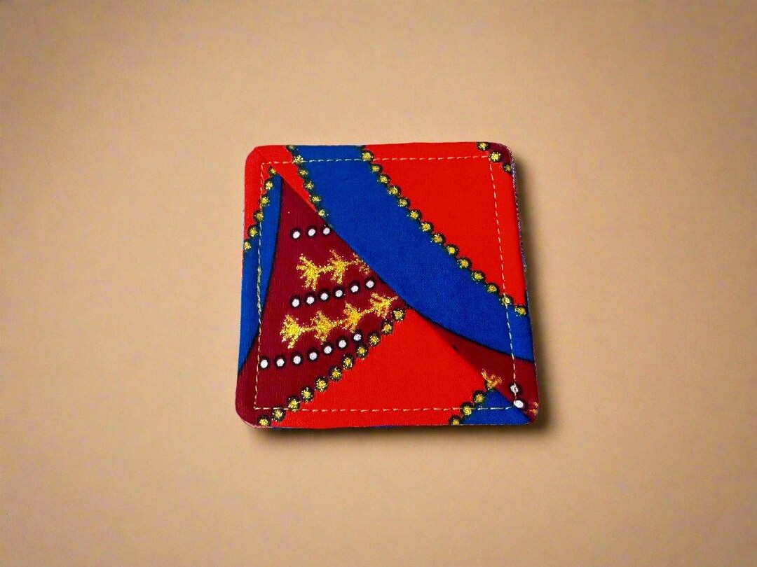Handmade African Fabric Corner Bookmark: Patterned, Maroon, Orange ...