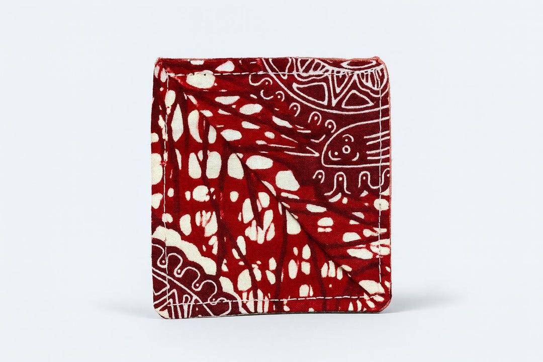 Handmade African Fabric Corner Bookmark: Patterned, Maroon & Cream - Etsy