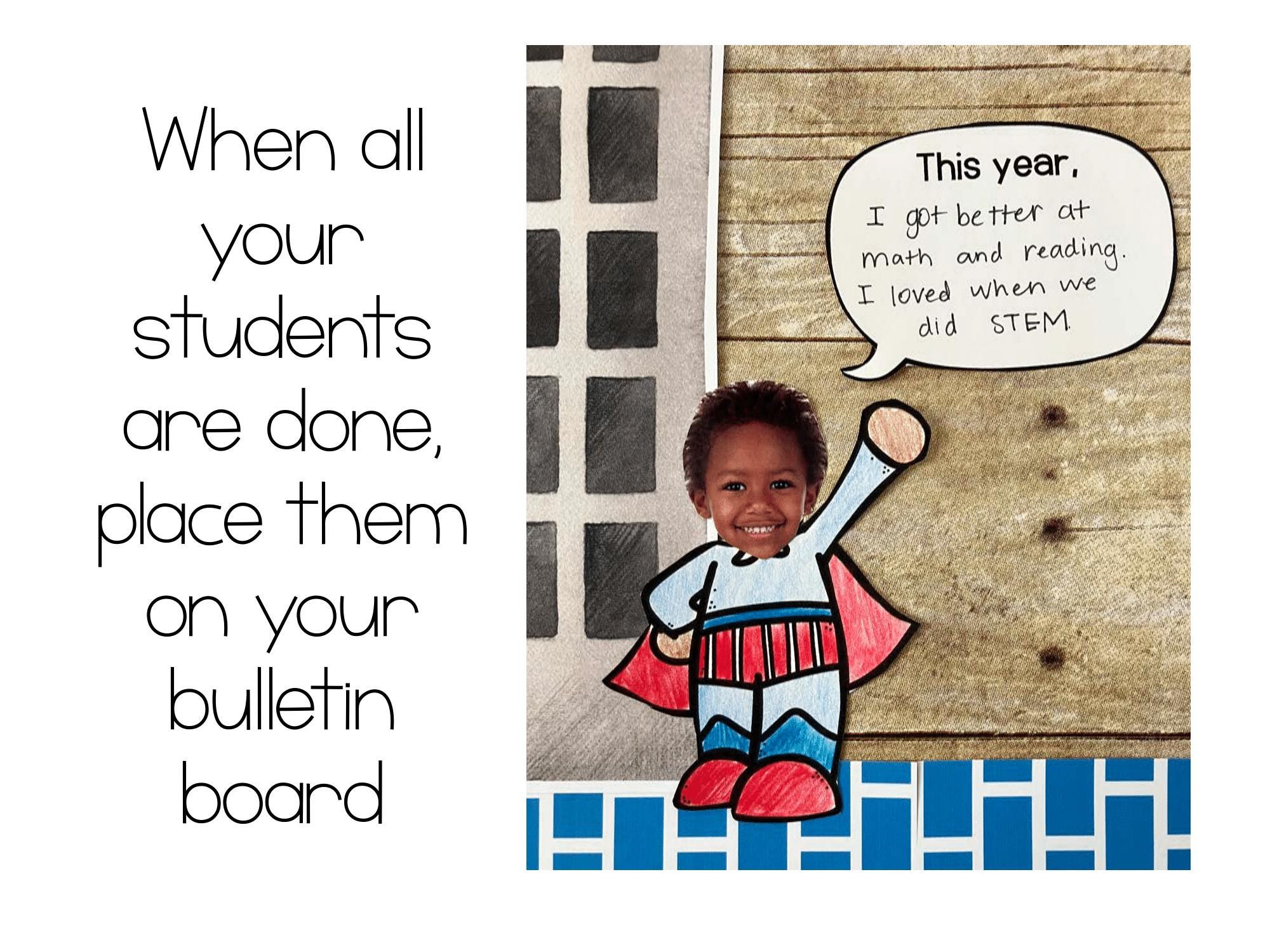 End of Year Bulletin Board Ideas May Bulletin Board Set Super Hero ...