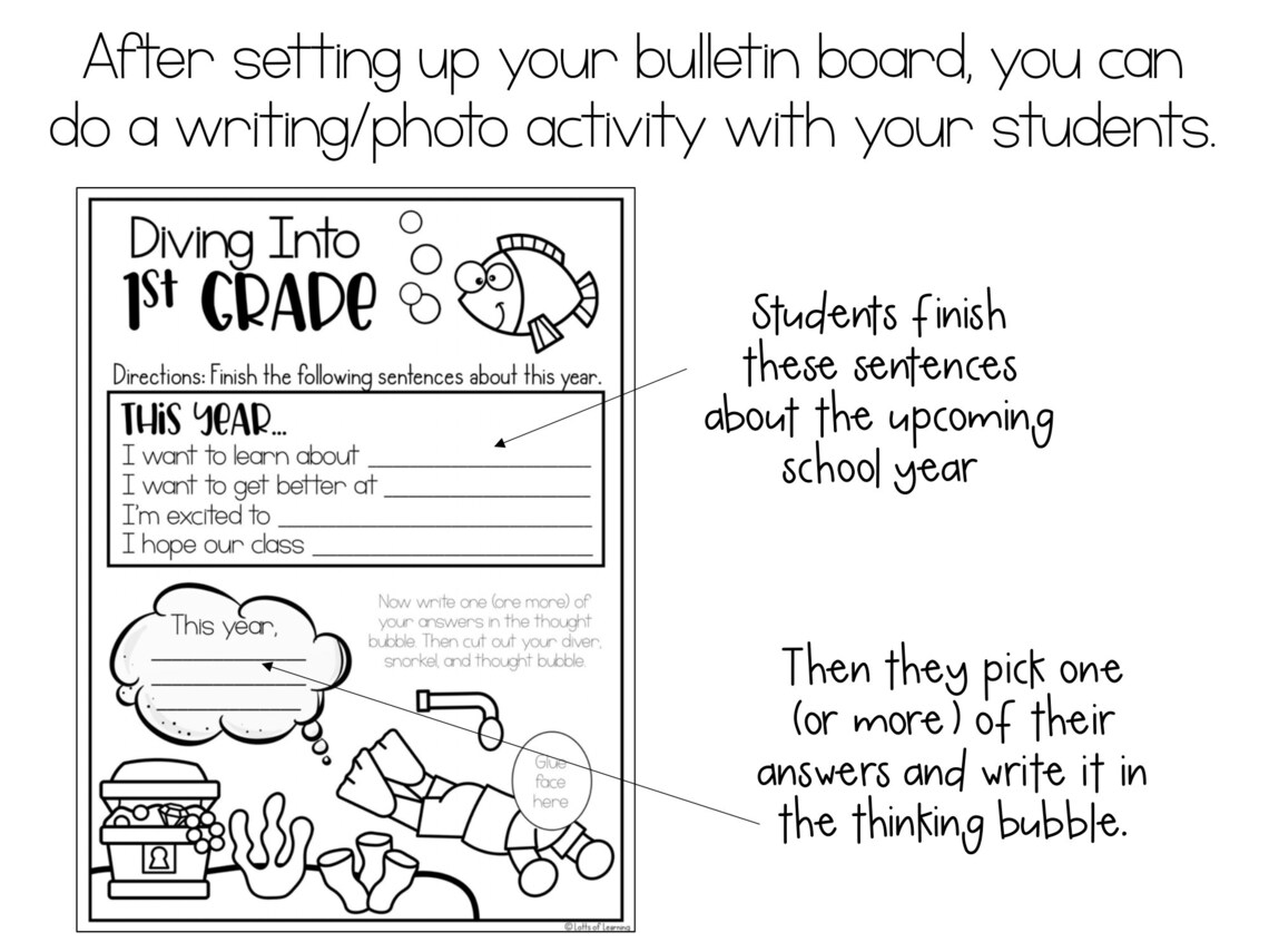 Ocean Back to School Bulletin Board Diving Into Preschool Kindergarten ...