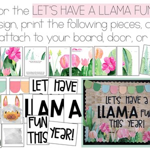 Back to School Bulletin Board Ideas Kits, Cactus Classroom Decor, Llama ...