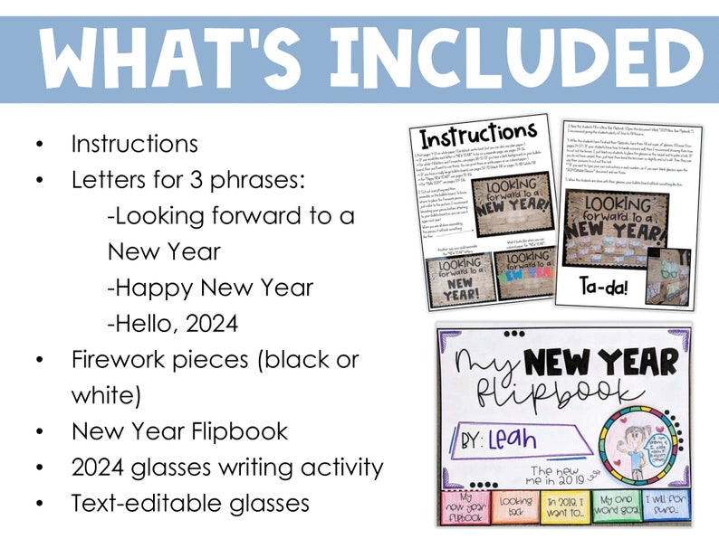 2024 January New Year Bulletin Board Kit and Flipbook Free Update Every ...